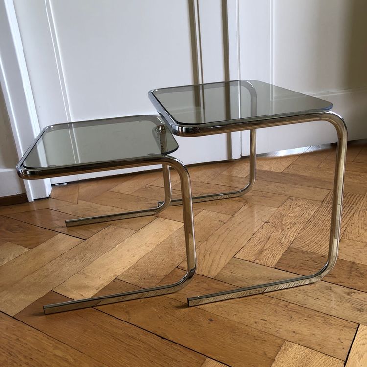 Verwunderlich Beistelltische Chrom Glas Bilder