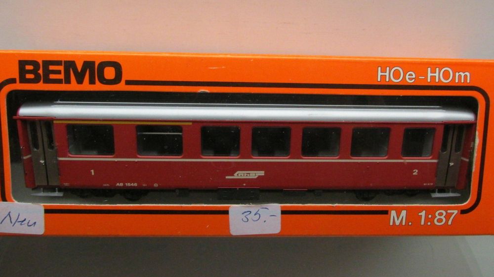 BEMO: RHB PERSONENWAGEN AB1546 ROT NEU (Neu und originalverpackt) in Biglen für CHF 24 – mit ...