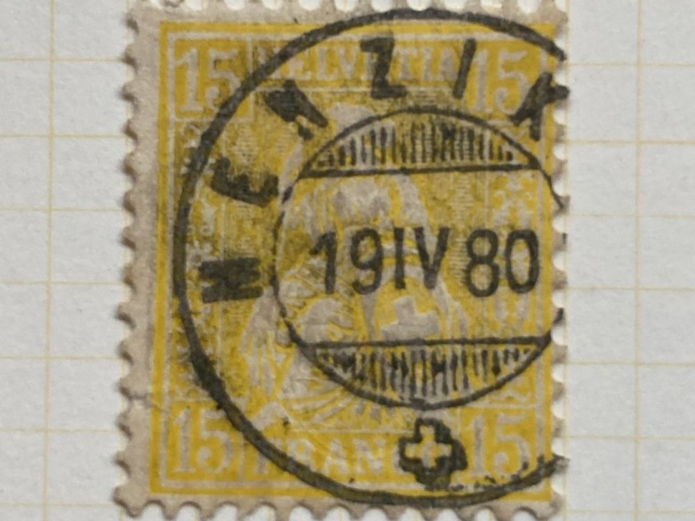 Schweiz 1880 sitzende Helvetia 15 Rp. Vollstempel MENZIKON | Kaufen auf Ricardo