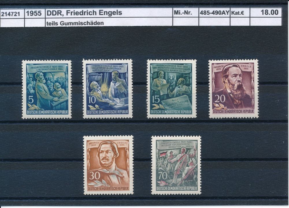 1955 DDR, Friedrich Engels (Neu (gemäss Beschreibung)) in Winterthur ...