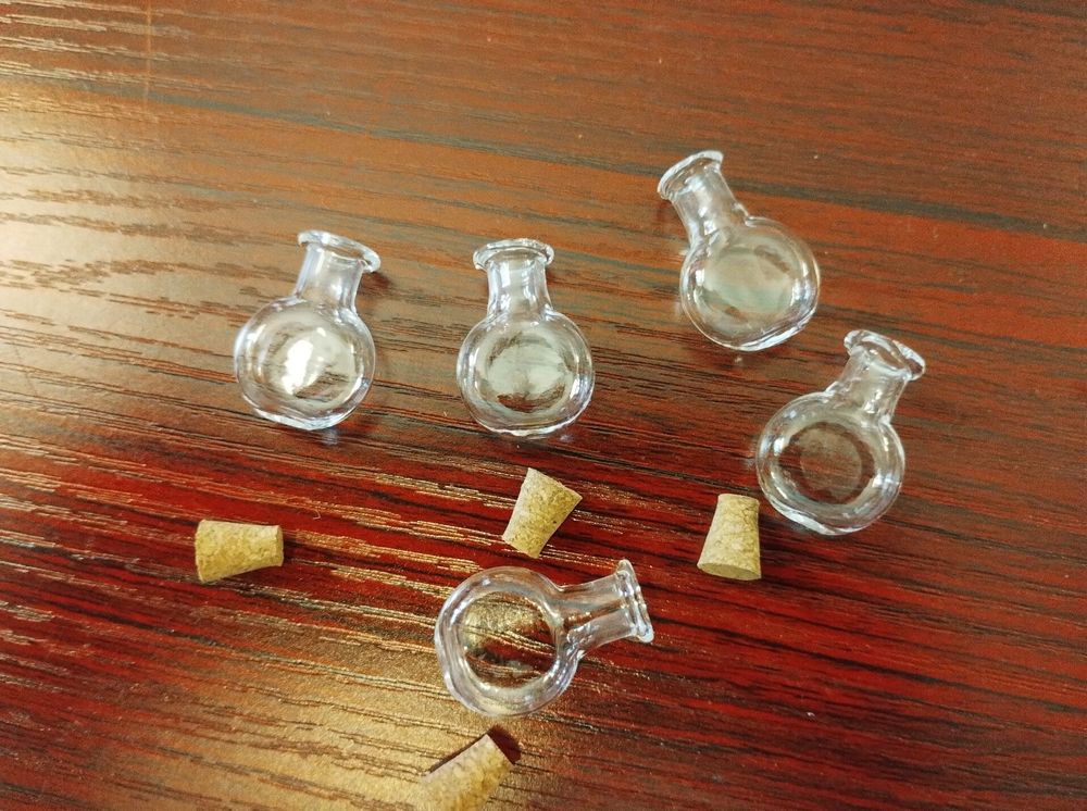 100x Mini-Fläschchen Glas und Kork / Mini bouteille fiole (Neu und ...