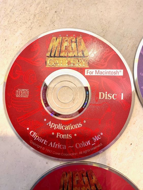 Corel Mega Gallery für Macintosh, Disc 1-5, Vintage Software (Neu ...