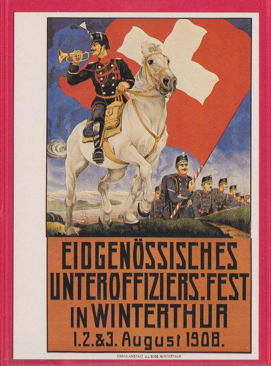 EIDGE. UNTEROFFIZIERS FEST IN WINTERTHUR, AUG. 1908 (E.SIGG) (Gebraucht ...
