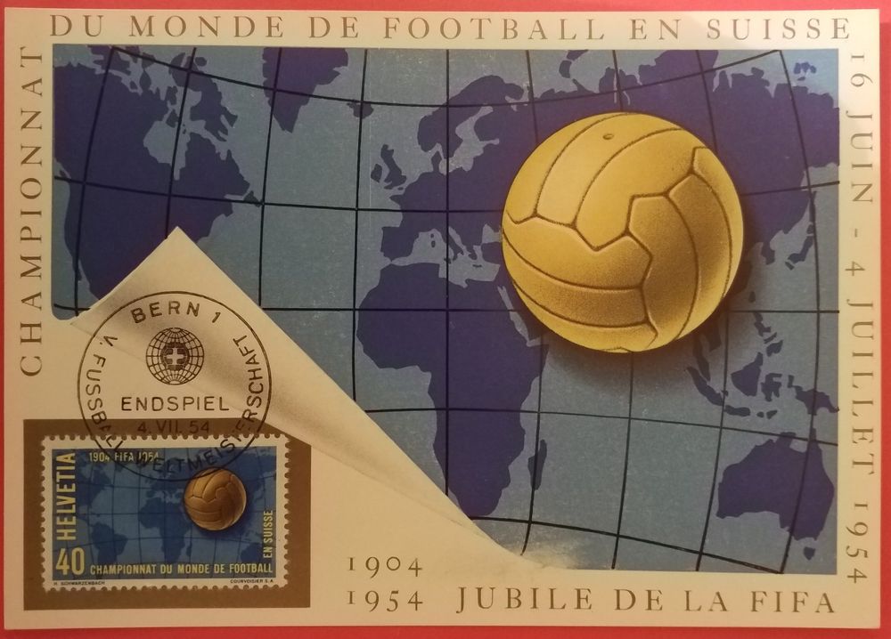 B172) 319, Fussball WM 1954 MK 1, Endspiel Kt. 150.- (Gebraucht) in Baden für CHF 18 – mit ...