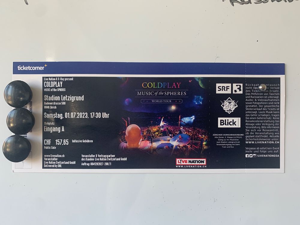 Coldplay Ticket 1.7.24 Letzigrund | Kaufen auf Ricardo