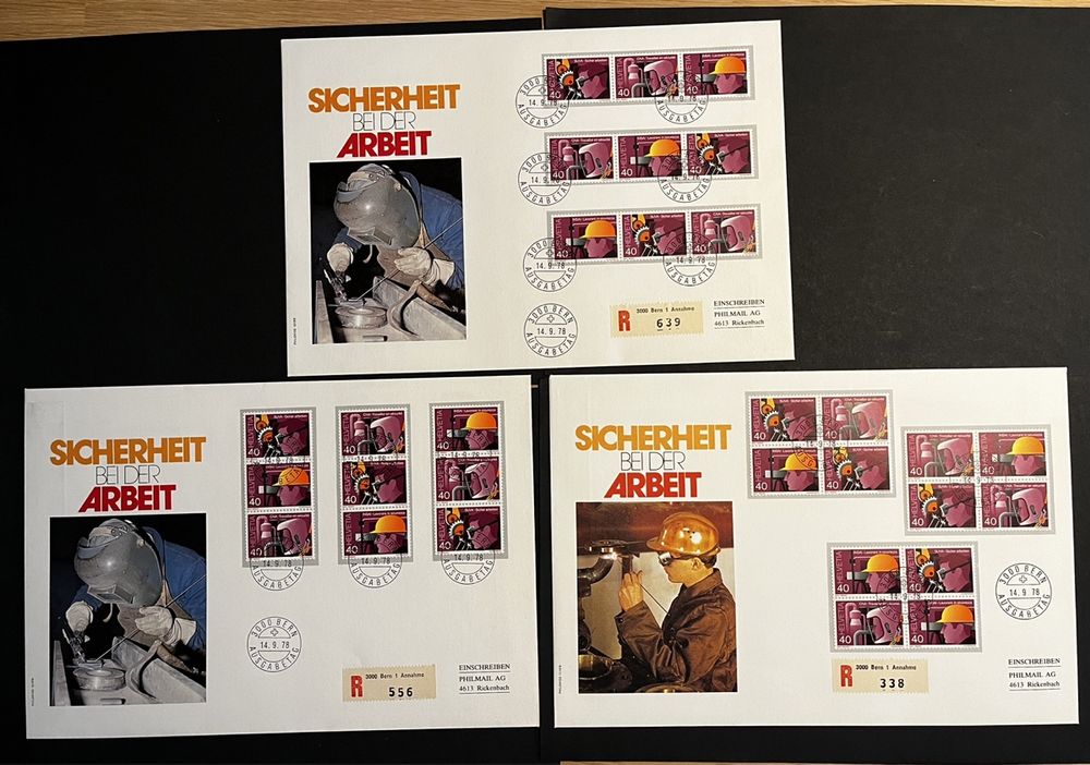 Zusammenhängend R-FDC 14.9.1978 3 Grossbriefe (Gebraucht) in Rorschach ...