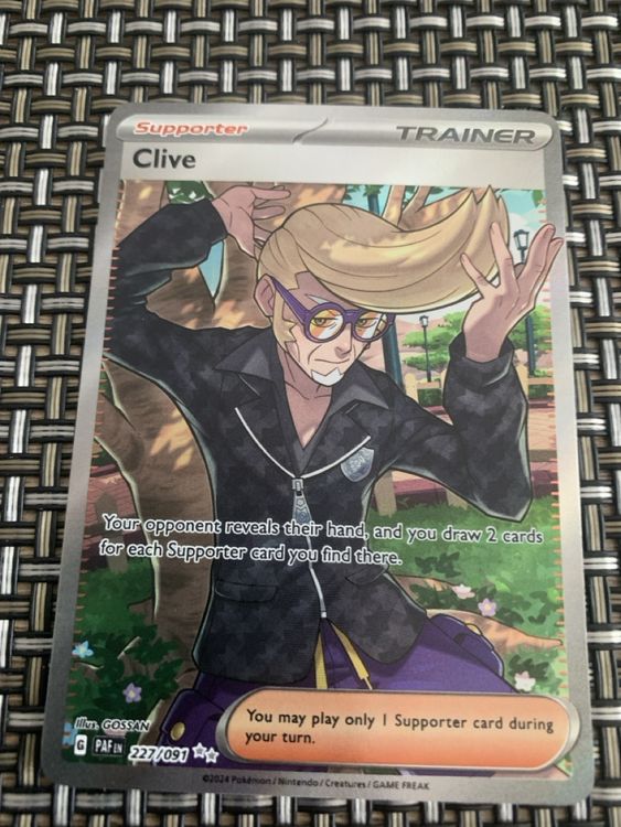 Pokemon Clive Trainer, fullart Paldean Fates 227/091 EN (Neu (gemäss ...