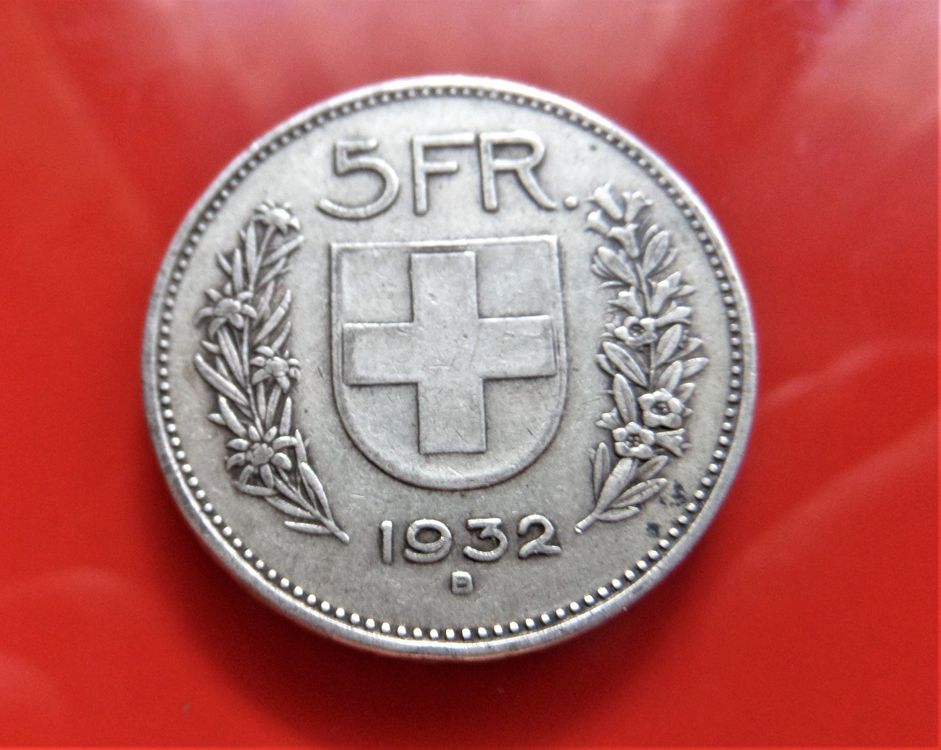 Alter SCHWEIZER 5 Fr / 1932 SILBER Münze - vorz. | Kaufen auf Ricardo
