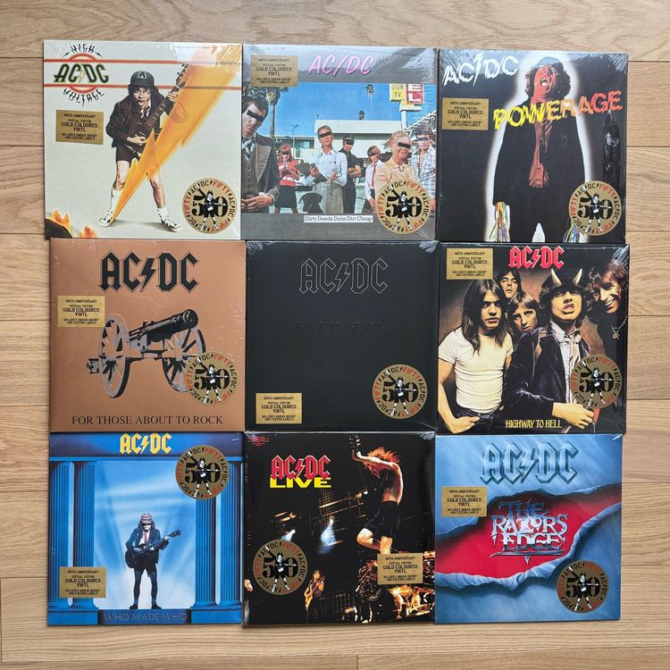 AC/DC - 9 classic albums on limited edition Golden LP (Neu und ...