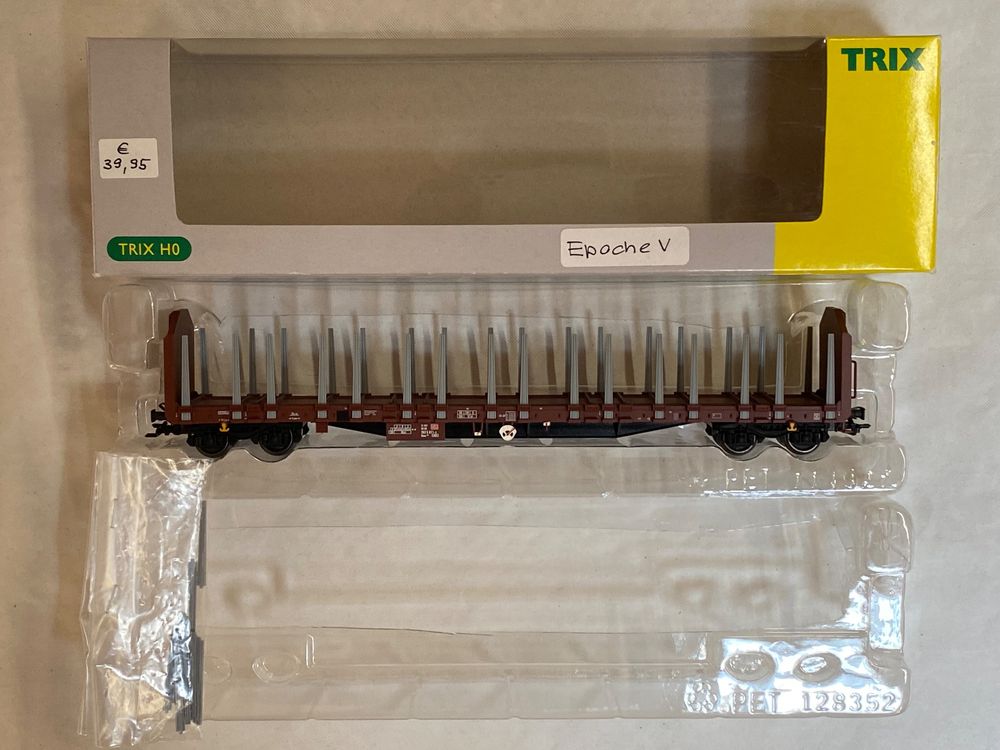 TRIX 24345 (H0 GS) DB Holztransportwagen Bauart Roos 639 (Gebraucht) in ...