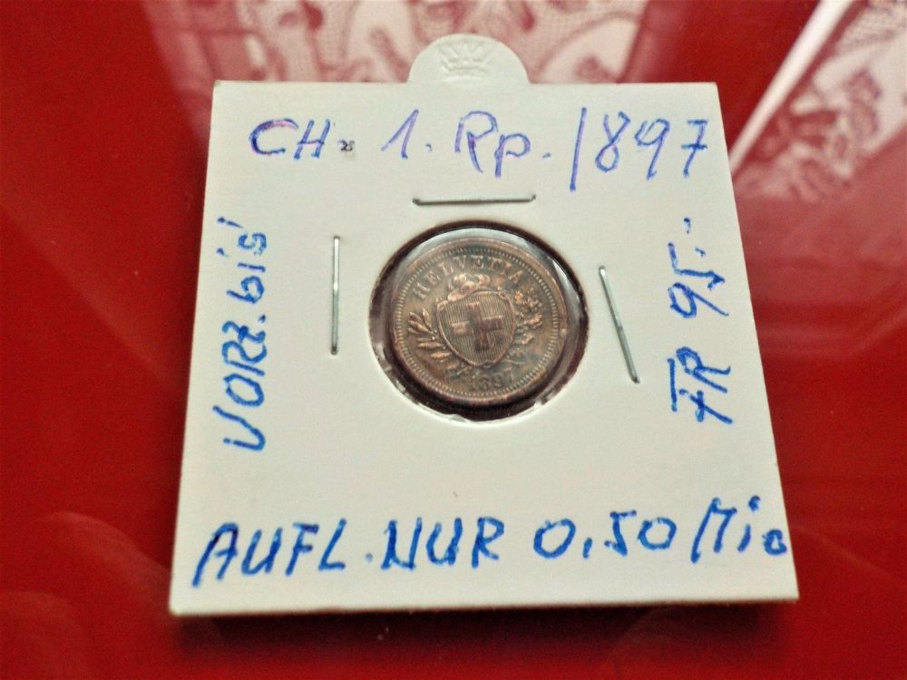 TOP rarer CH-1 RP. 1897 Wappen vorz- (Gebraucht) in Glis für CHF 47 – mit Lieferung auf Ricardo ...