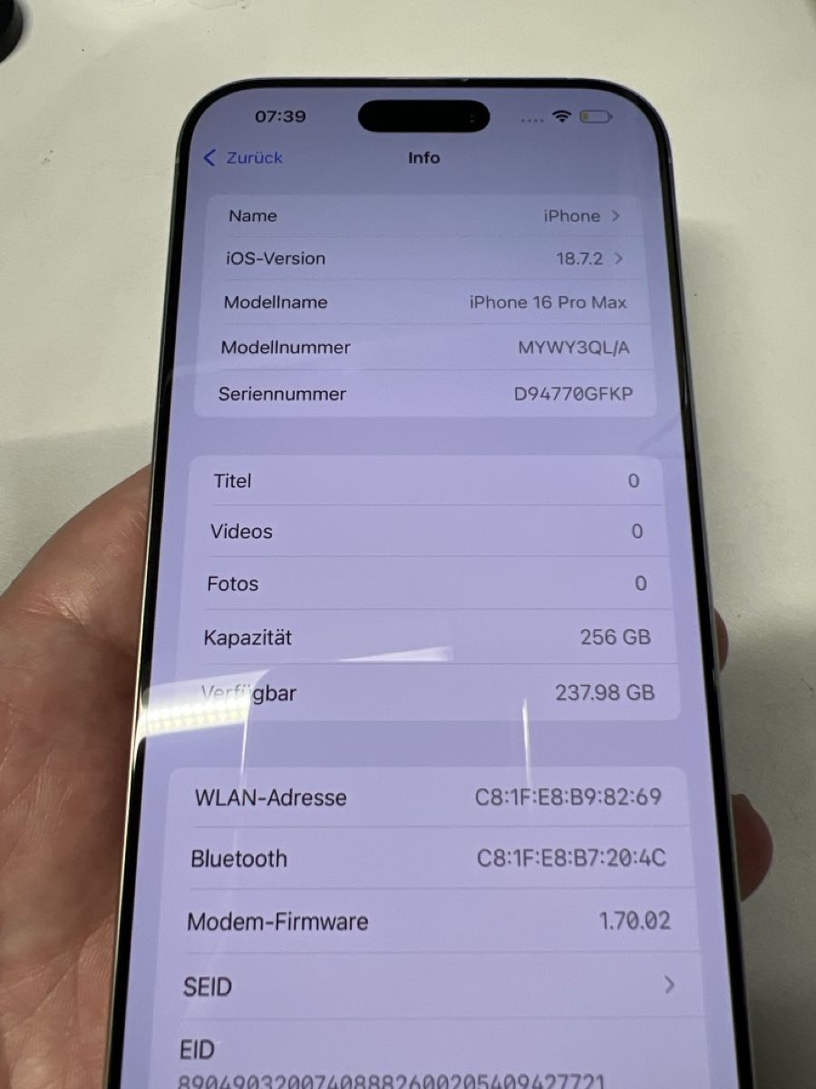 iPhone 16 Pro Max, 256 GB, Zustand Top, Garantie bis 2025 (Neu (gemäss ...