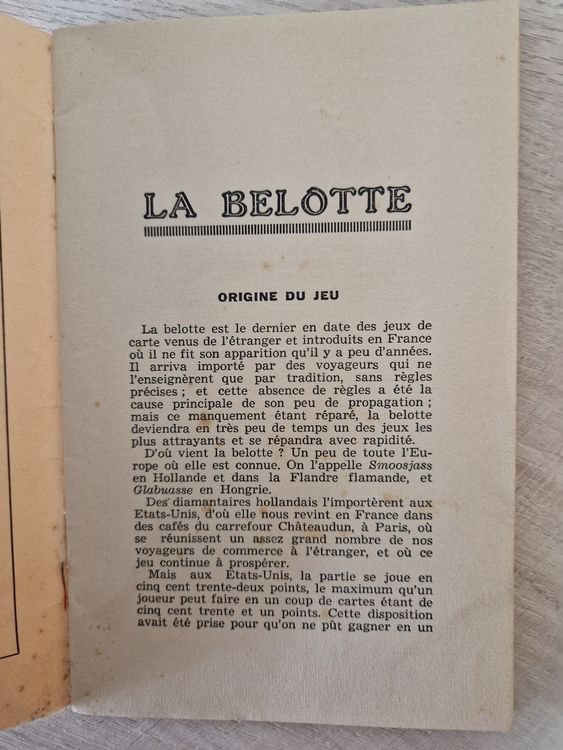 règlement du jeu de la belote (Gebraucht) in jussarupt für CHF 16 – mit ...