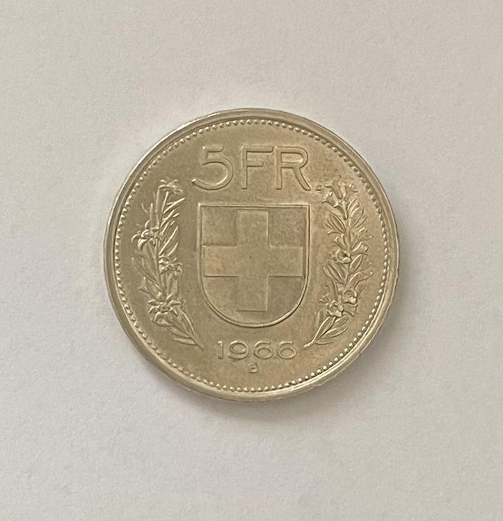 5 Franken Silber Münze 1966 (Gebraucht) in Reiden für CHF 13 – mit Lieferung auf Ricardo kaufen
