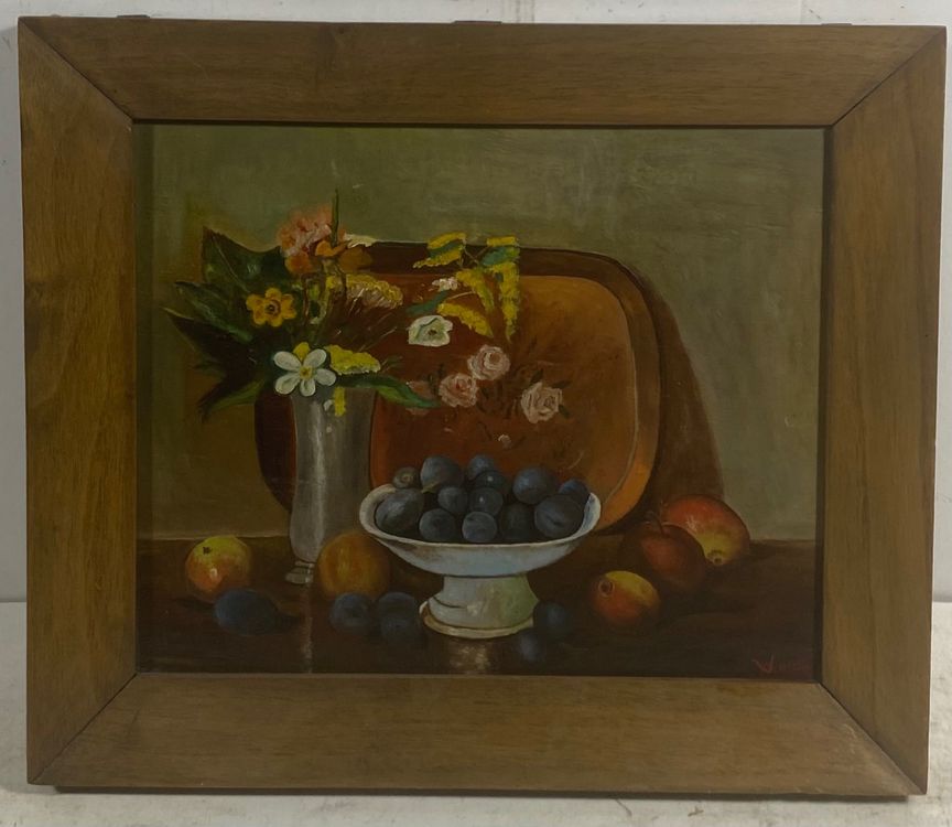 Stillleben Gemälde Früchte mit Blume Unleserlich Signiert (Gebraucht) in Root für CHF 19 – mit ...