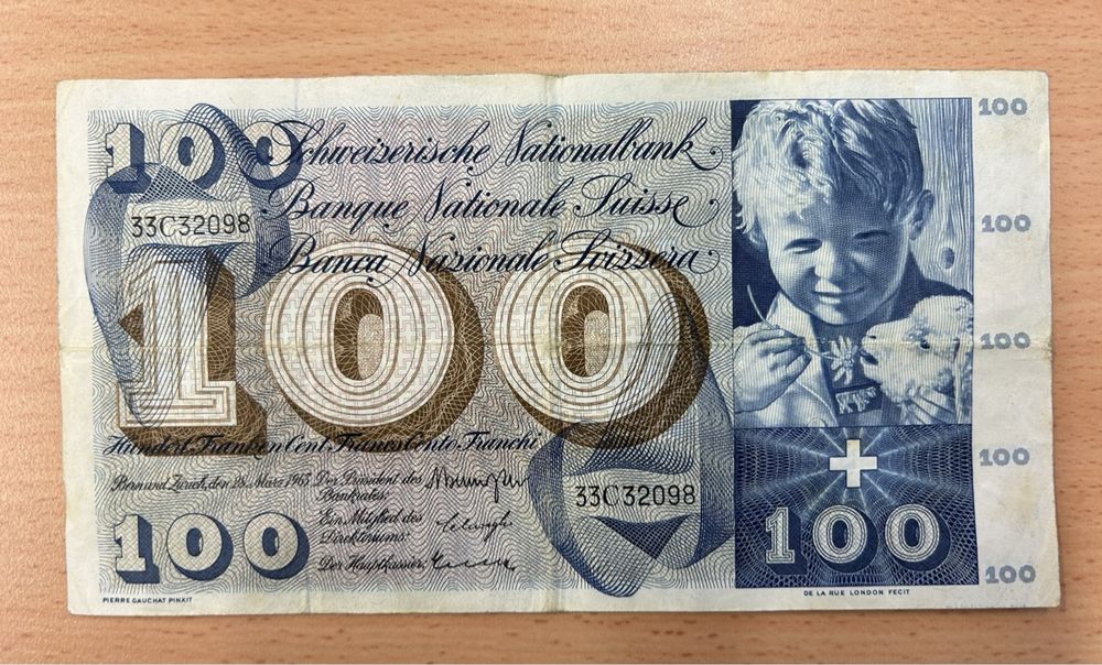 Alte 100 Note (Gebraucht) in Heiligkreuz (Mels) für CHF 80 – mit Lieferung auf Ricardo kaufen