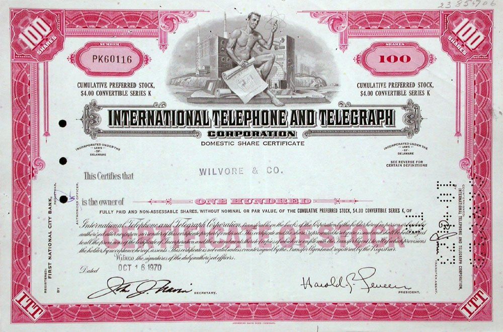 International Telephone and Telegraph Corporation (ITT) 1973 (Gebraucht ...