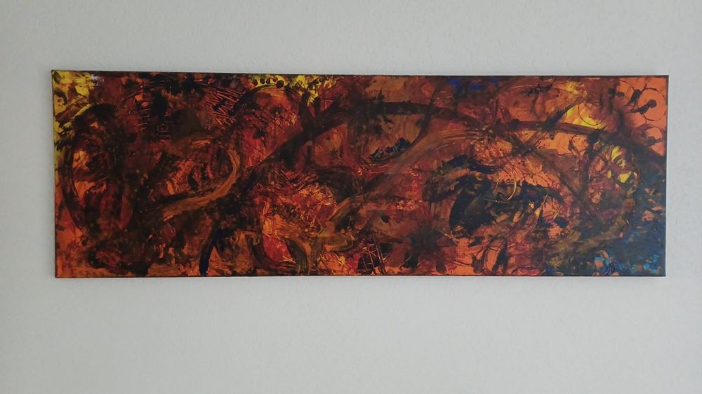 Abstrakte Kunst: Acrylbild auf Leinwand UNIKAT (150 x 50 cm) (Gebraucht) in Mettmenstetten für ...