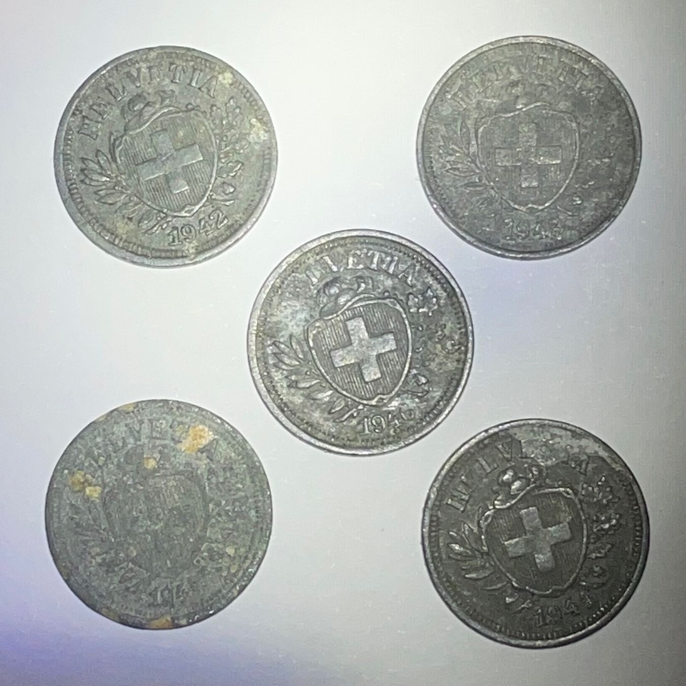 5 x 1 Rp. Zink (1942/1943/1944/1945/1946) - ab Fr. 1.- (Neu (gemäss ...