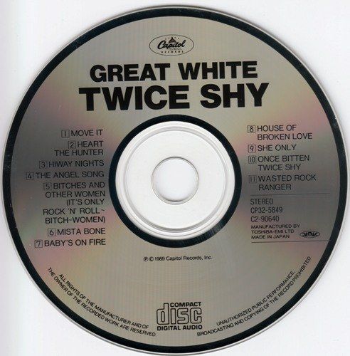 GREAT WHITE Twice Shy CD JAPAN CP32 1st Press (Gebraucht) in Altdorf UR ...
