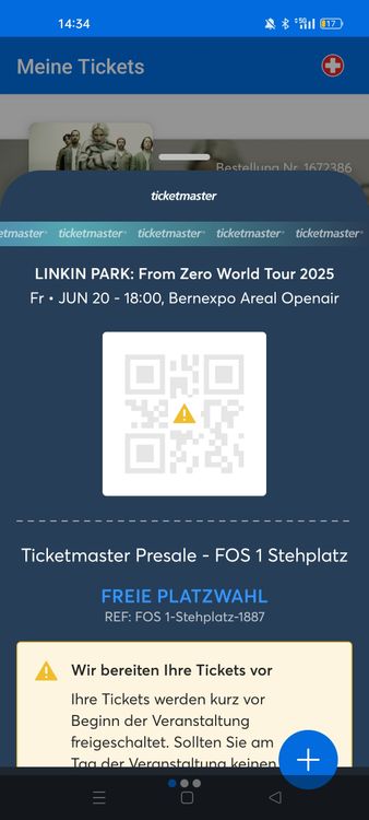 Linkin Park Bern FOS1Ticket (Neu und originalverpackt) in Lenzburg für ...