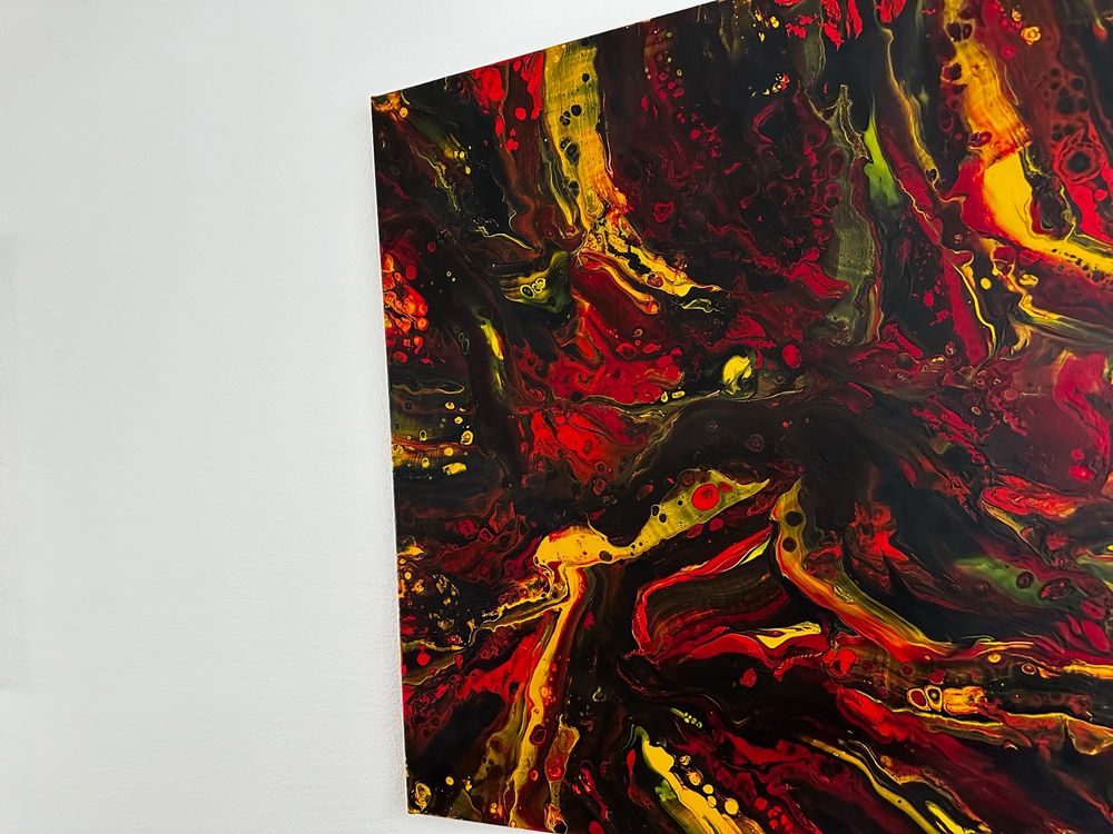 "Der rote Wirbel" (Acryl-Pouring) (Neu (gemäss Beschreibung)) in Chur für CHF 250 – nur Abholung ...