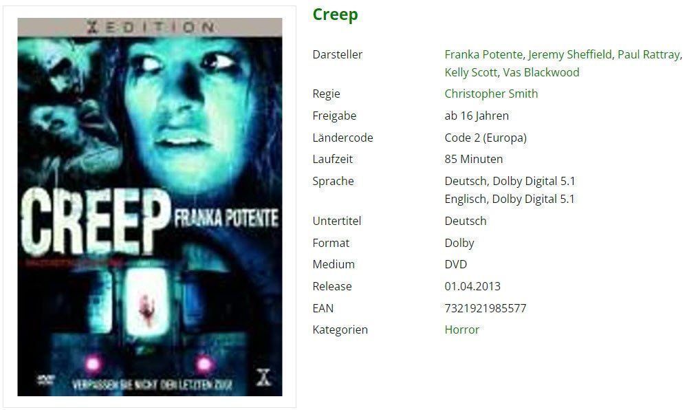 Creep (DVD) (Gebraucht) in Emmetten für CHF 1 – mit Lieferung auf ...