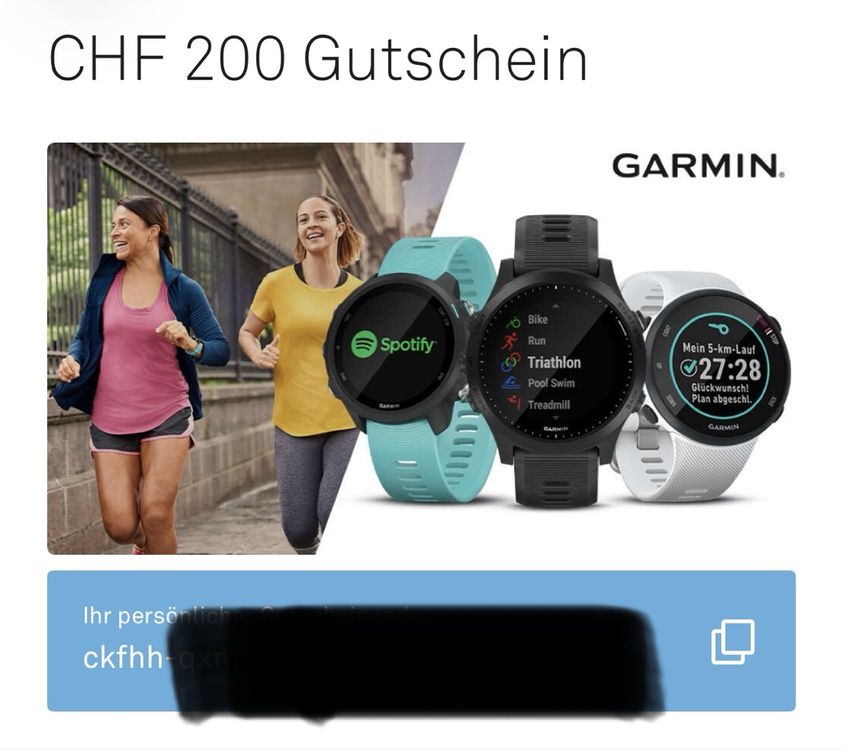 Garmin Gutschein über CHF 250 (Neu und originalverpackt) in Hirzel für ...
