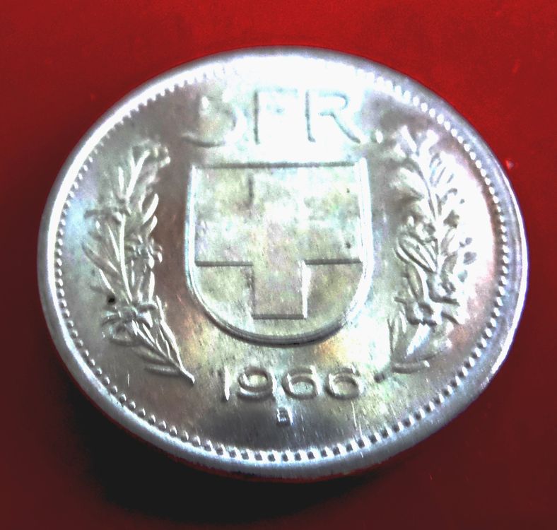 TOP Schweizer 5 Fr 1966 vorz-fast unz. | Kaufen auf Ricardo