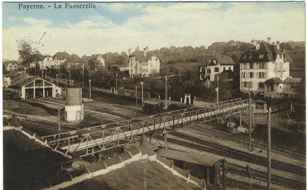 2 cartes postales ancienne: Gare de Payerne. RARES. (Gebraucht) in ...