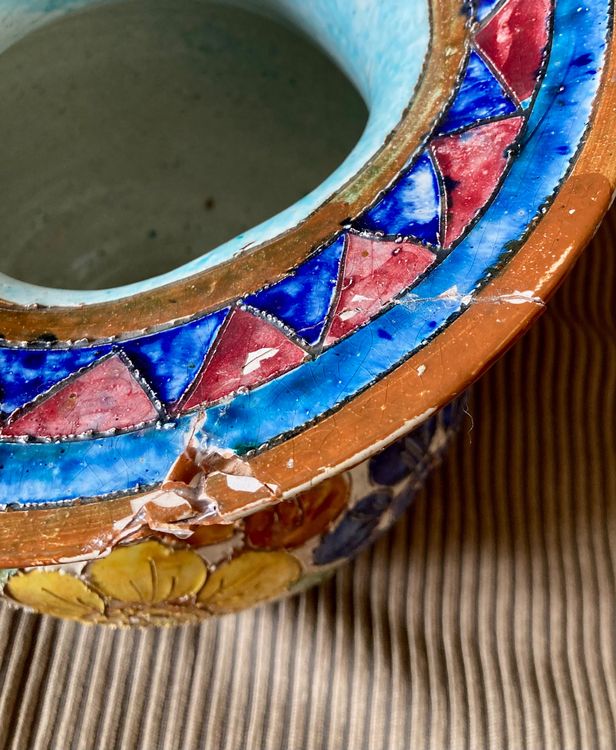 Keramik-Krug / Vase Blumenmuster | Kaufen auf Ricardo