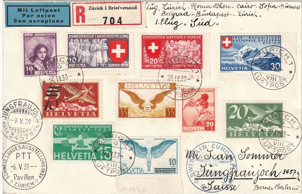 Landi 1939, Swissair Europaflug Süd, Rundflug, super Frank. | Kaufen auf Ricardo