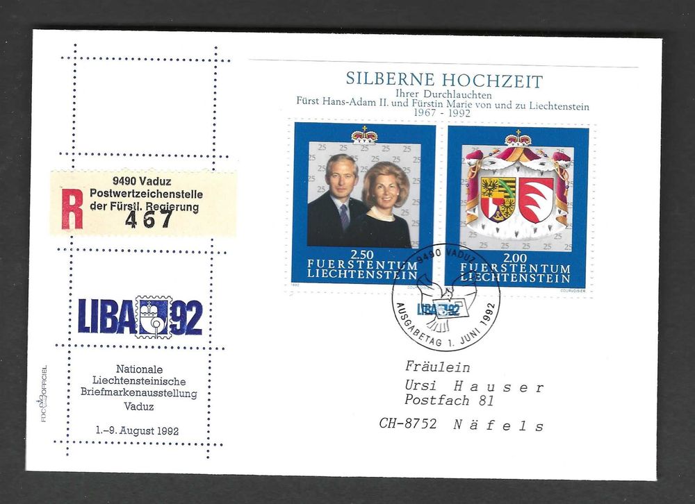 FDC Einschreiben Lichtenstein | Kaufen auf Ricardo