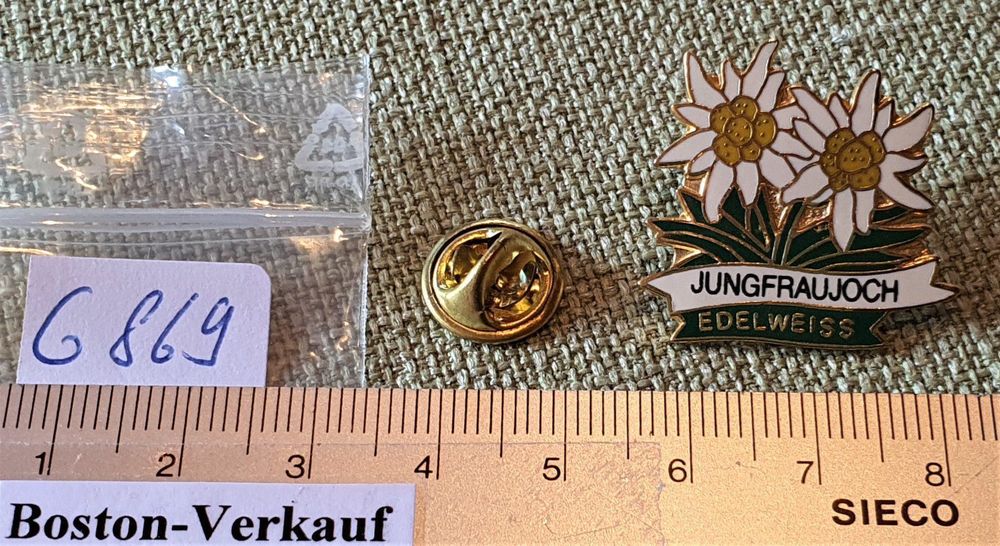 G869 Pin Edelweiss Jungfraujoch Schweiz (Gebraucht) in Reinach BL für CHF 2 – mit Lieferung auf ...