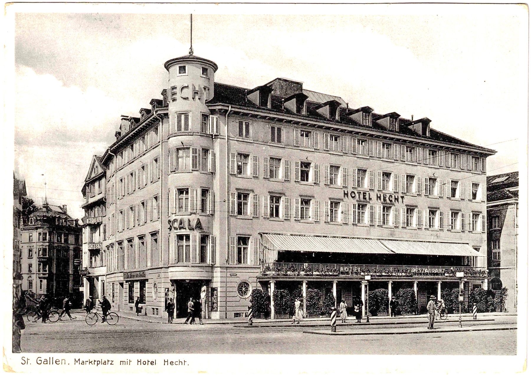 ST. GALLEN - Marktplatz mit Hotel "Hecht" ca. 1930 (SG) (Gebraucht) in ...