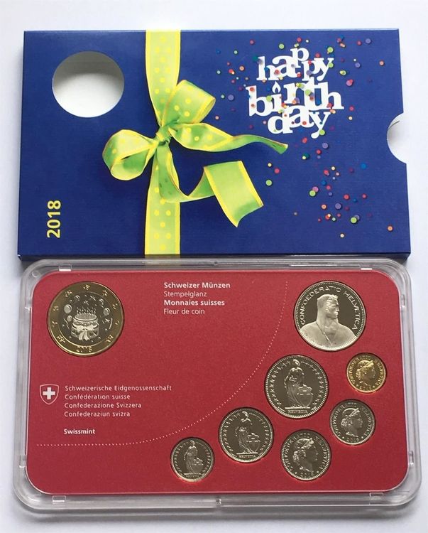 Schweizer Münzsatz Geburtstag - happy birthday - 2018 (Neu und originalverpackt) in Bern für CHF ...