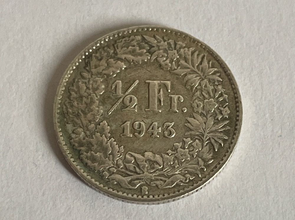 Superbe pièce ½ Fr HELVETIA 1943 en Argent | Kaufen auf Ricardo