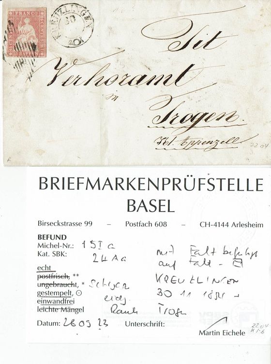 STRUBEL 15RP (24Aa/A1) > TROGEN BEFUND (Gebraucht) in Rüschlikon für CHF 320 – mit Lieferung auf ...