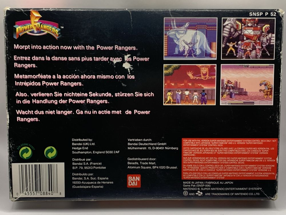 Power Rangers - Super Nintendo (SNES) OVP Selten! (Gebraucht) in ...