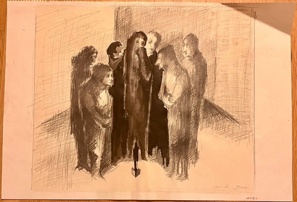 Interessante Zeichnung unleserlich signiert | Kaufen auf Ricardo