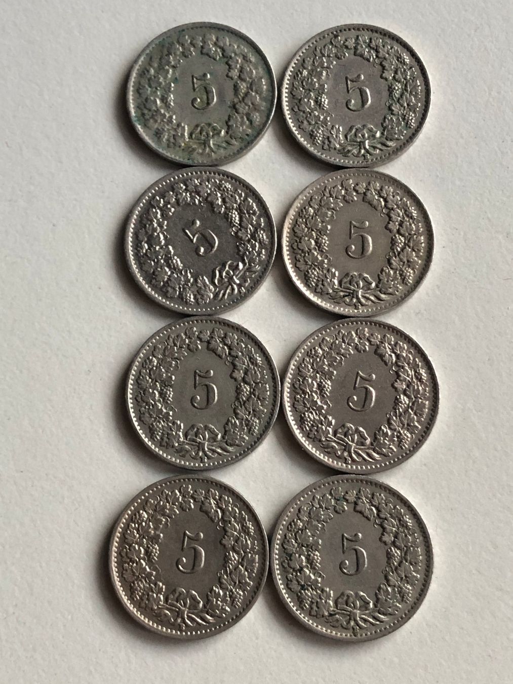 Lot mit 8 Stk. 5 Rp. ( 1945 - 1952 ) (Gebraucht) in Schötz für CHF 1.5 ...