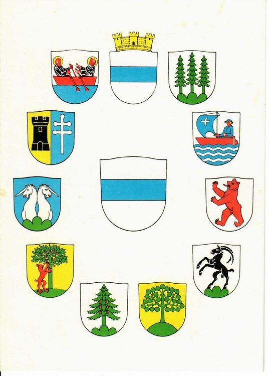 AK,die Wappen der Gemeinden des Kantons Zug (Gebraucht) in Hochdorf für ...