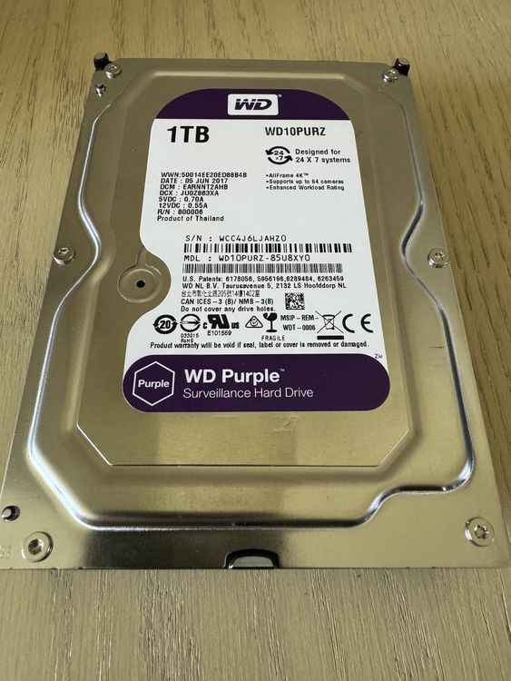 Harddisk WD SATA 3.5" 1 TB, WD10PURZ-85U8XY0 | Kaufen auf Ricardo