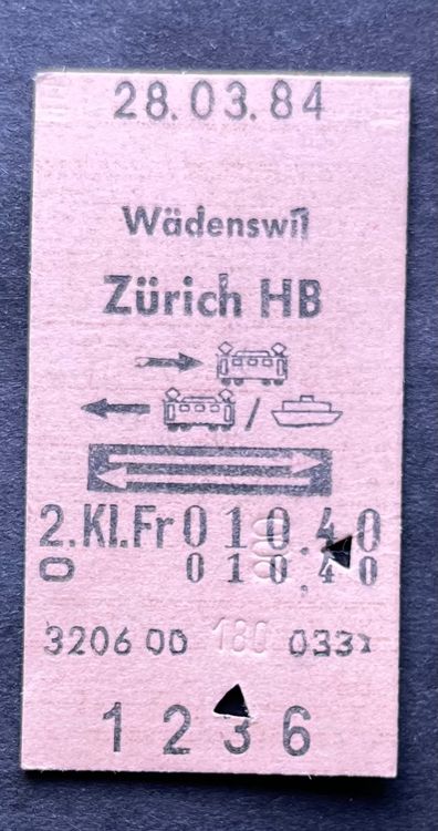 Wädenswil Zürich HB / Bahn Schiff/ 1984 (Gebraucht) in Wabern für CHF 1.5 – mit Lieferung auf ...