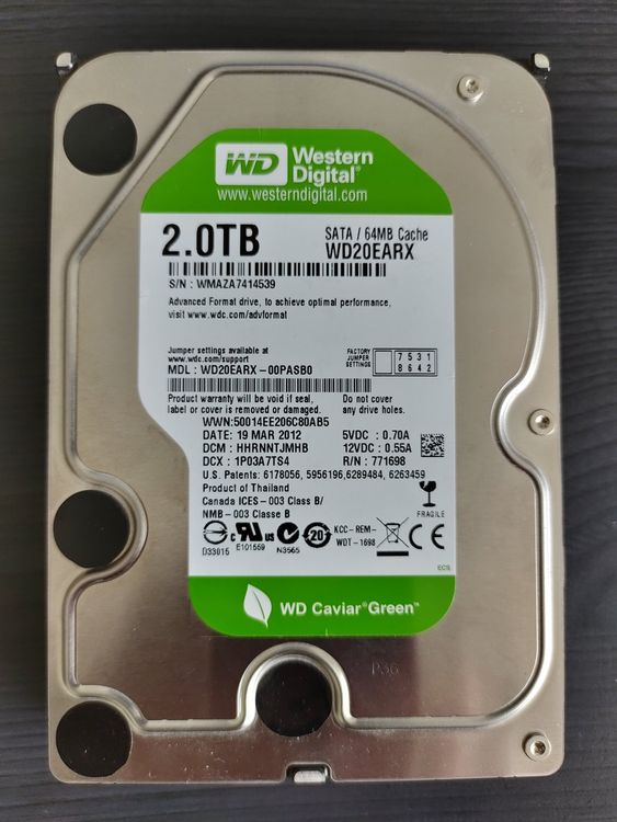 Western Digital Green WD20EARX 2TB (Gebraucht) in Niederweningen für ...