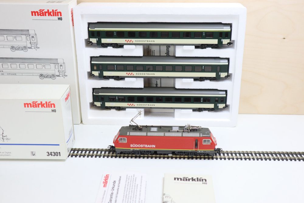 Märklin SOB Personenzug + E-Lok Set - Digital 34301 / 42161 (Gebraucht ...