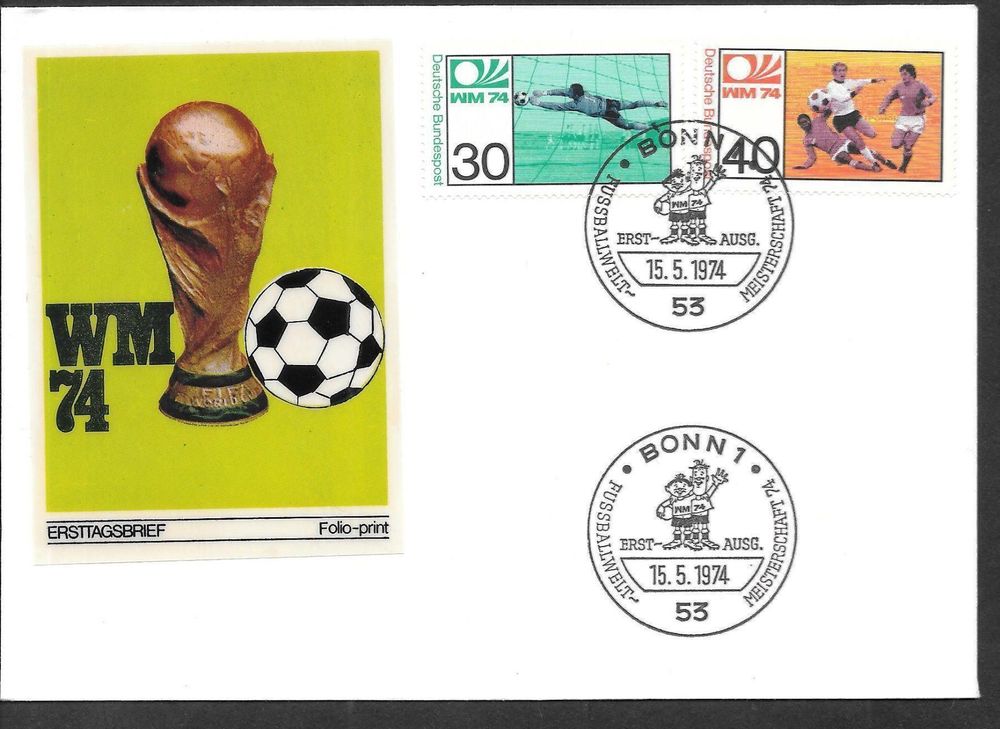 FDC Serie 811 - 812 Fussball WM Deutschland Bonn 15.5.1974 (Neu (gemäss Beschreibung)) in Olten ...