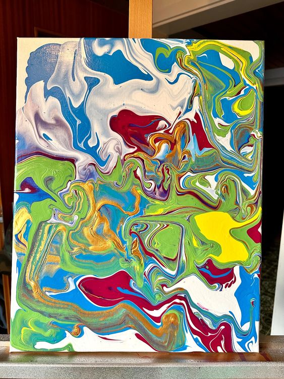 Acrylic pouring auf Leinwand | Kaufen auf Ricardo