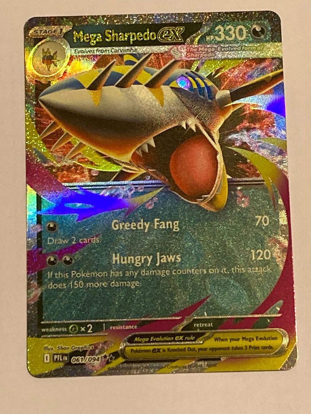 Pokemon PHANTASMAL Mega Sharpedo ex 061 / 094 🇬🇧 EN (Neu (gemäss ...