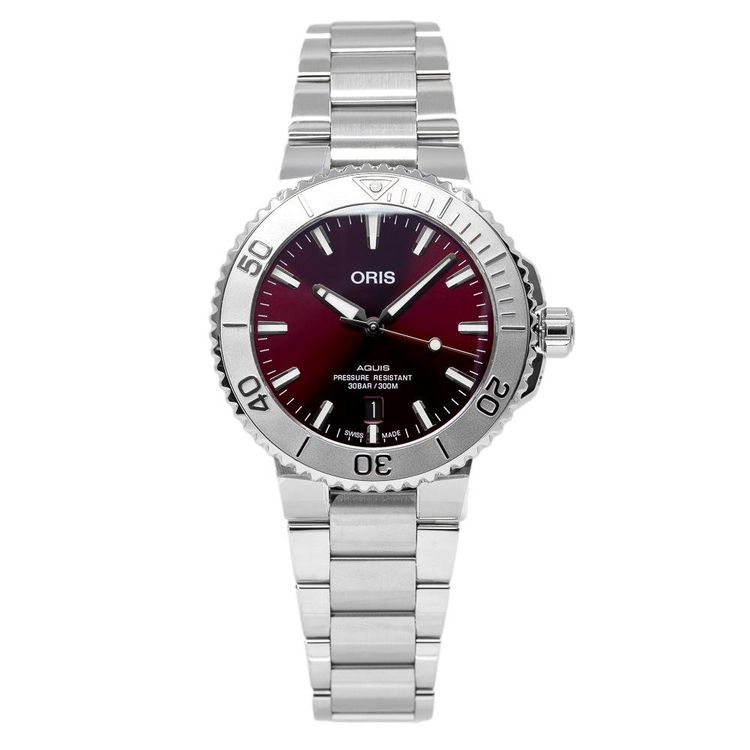 Oris 01 733 7766 4158-07 8 22 05PEB Aquis Cherry Red Watch (Neu und ...
